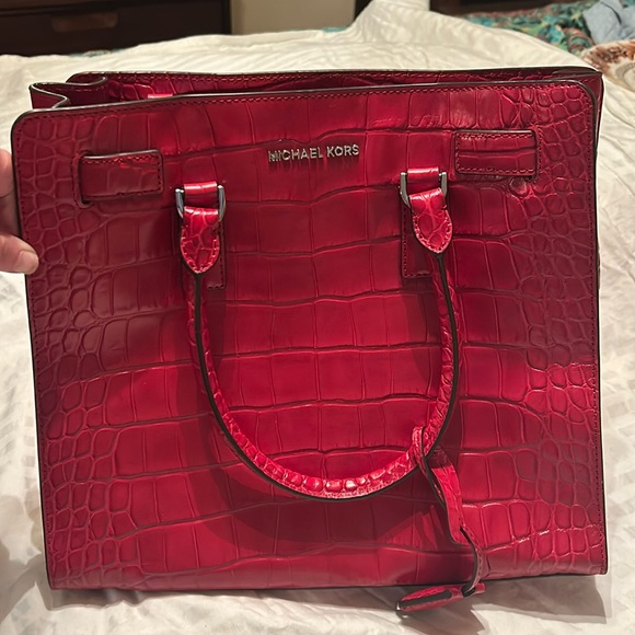 Michael Kors | Bags | New Michael Kors Red Crocodile Dillon Bag | Poshmark